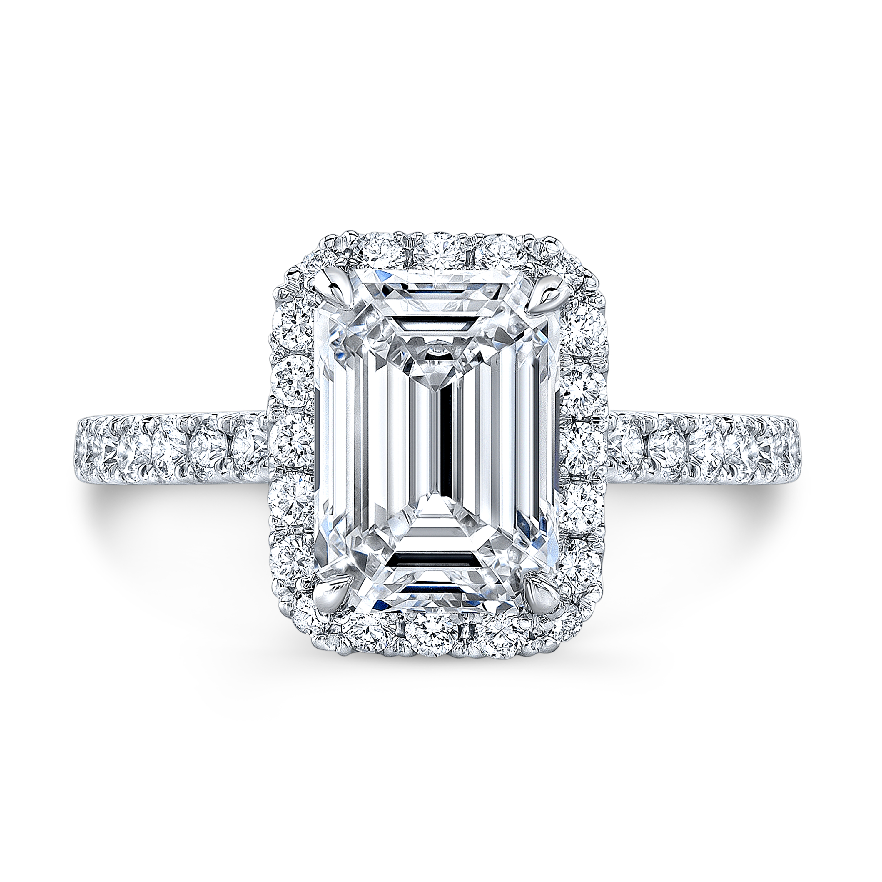 1.68ct. Emerald cut Natural Diamond Natural Halo U-Prong Pave Diamond ... 1.68ct. Emerald cut Natural Diamond Natural Halo U-Prong Pave Diamond ...