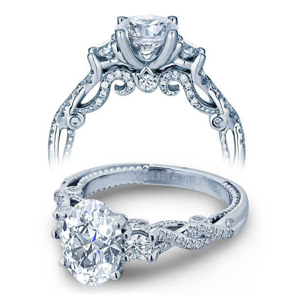 1.55ct. Oval cut Natural Diamond Verragio 3 Stone Insignia Infinity ...