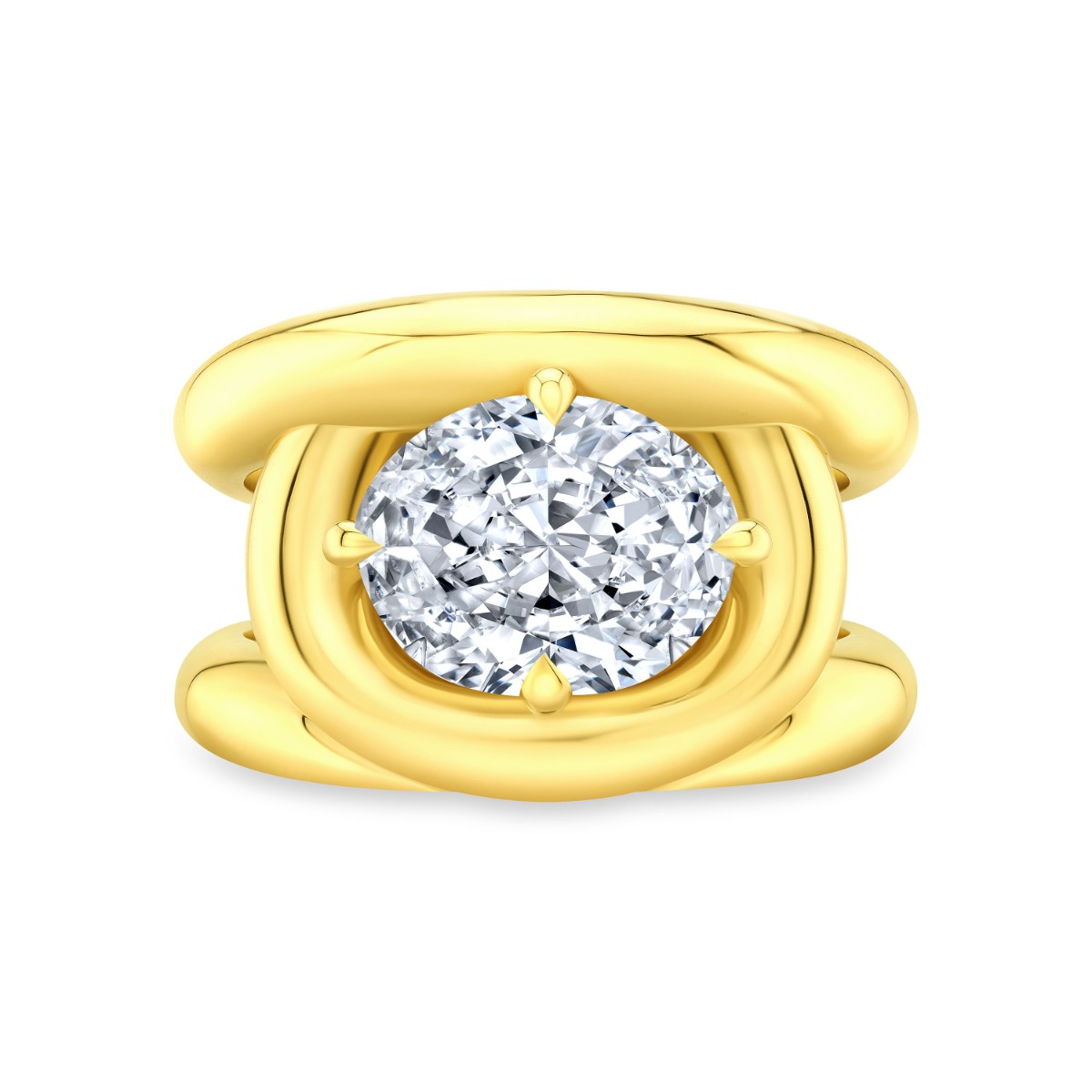 1 Ct. Oval Cut Natural Diamond Twisted Ring (GIA Certified) | Diamond ...